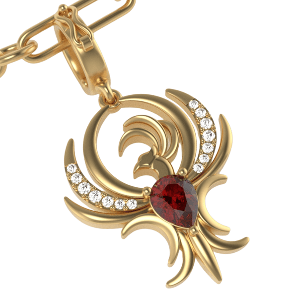 Phoenix Ruby Charm in 18k Gold with Diamonds – Charleston Alexander ...
