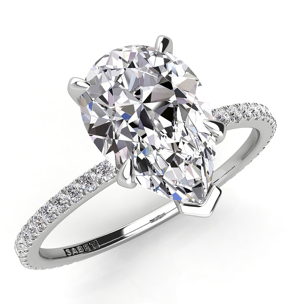 Solitaire Pear Diamond Engagement Ring – Charleston Alexander Diamond ...