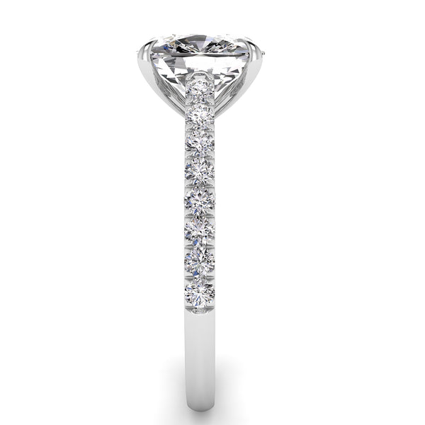 Three Sided Long Cushion Diamond Engagement Ring .80ct – Charleston ...