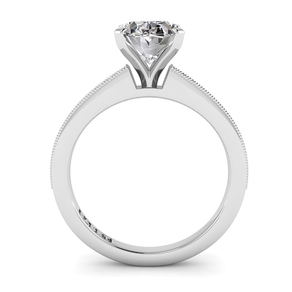 Oval Diamond Engagement Ring .11ct Milgrain – Charleston Alexander ...