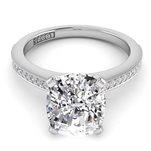 Long Cushion Diamond Engagement Ring – Charleston Alexander Diamond ...