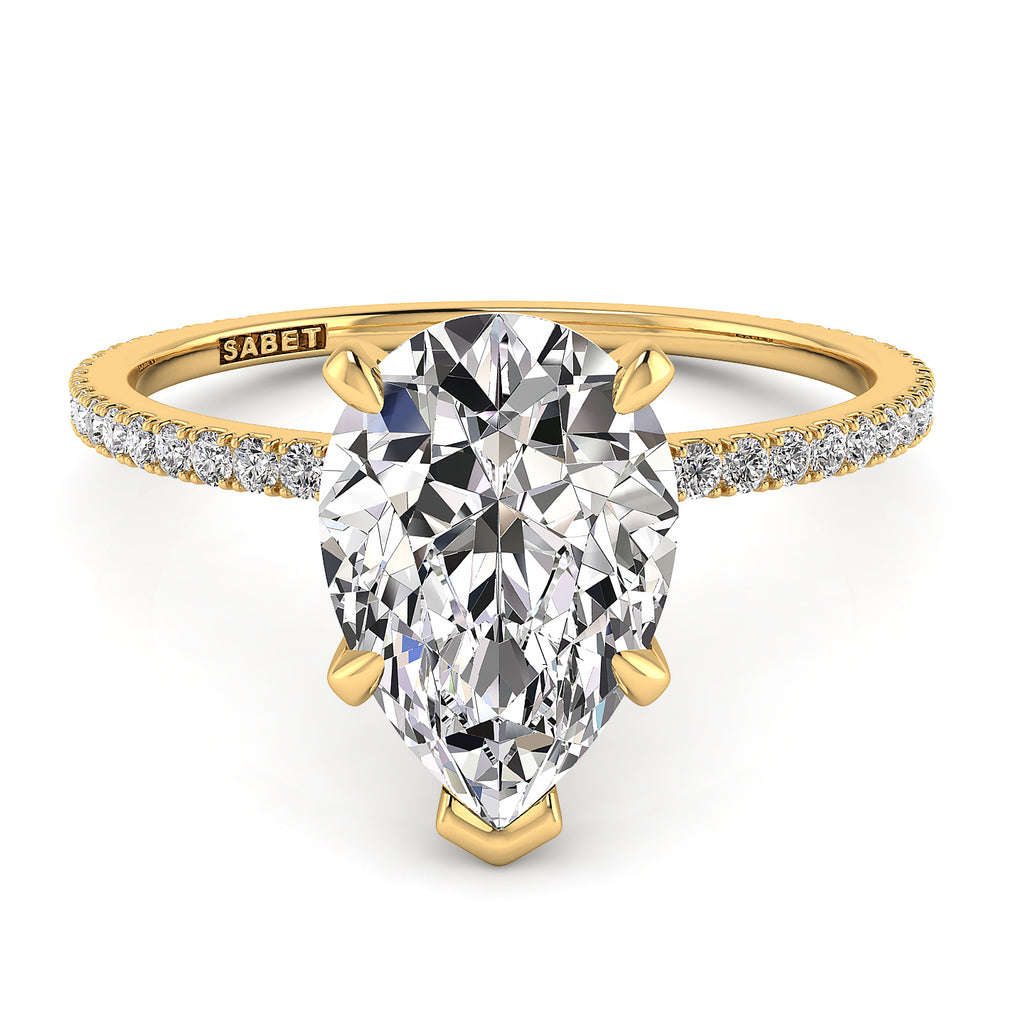 Solitaire Pear Diamond Engagement Ring – Charleston Alexander Diamond ...